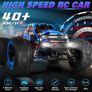 PHYWESS RC Cars Remote Control Car for Boys 2.4 GHZ High Speed Racing Car, 1:16 RC Trucks 4x4 Offroad with Headlights, Electric Rock Crawler Toy Car Gift for Kids Adults Girls