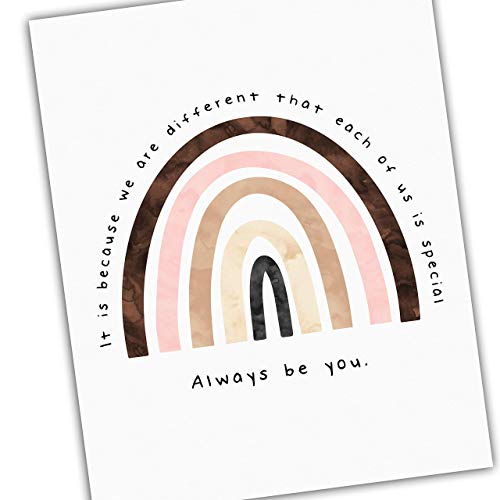 Diversity Art for Kids Always Be You! Promote Unity Celebrate Diversity - It is because we are different that each of us is special - UNFRAMED Poster Print - 5x7", 8x10", 11x14", 16x20" or 24x36"