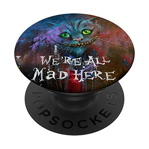 Retro Watercolor Graffiti Smile Cat - We're All Mad Here PopSockets PopGrip: Swappable Grip for Phones & Tablets