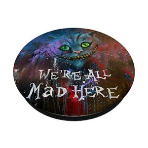 Retro Watercolor Graffiti Smile Cat - We're All Mad Here PopSockets PopGrip: Swappable Grip for Phones & Tablets