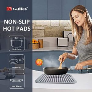 Walfos Silicone Trivets For Hot Pots and Pans - Heat Resistant Hot Pads For Kitchen Counter- Multi-Purpose & Versatile Trivet Mat - Durable & Flexible Silicone Hot Pad