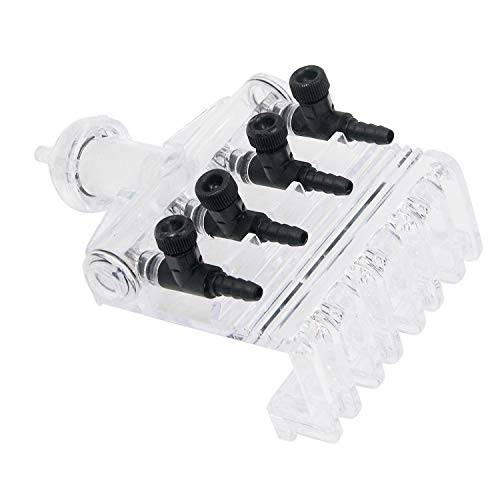 MY MIRONEY 4-Way Clear Acrylic Aquarium Air Check Flow Control Swtich Gang Valve for Fish Tank