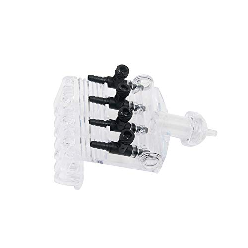 MY MIRONEY 4-Way Clear Acrylic Aquarium Air Check Flow Control Swtich Gang Valve for Fish Tank