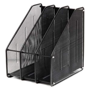 mesh file box magazine rack box book shelf storage bar rack metal disassemble thicken freestanding desk office supplies black 24x29.3x31cm mumujin