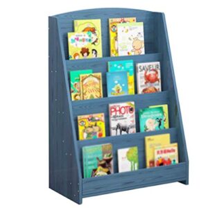 magazine rack newspaper holder book shelf storage rack stratification floor-standing display rack materials robust 60x30x88cm mumujin (color : blue)