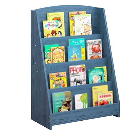 Magazine Rack Newspaper Holder Book Shelf Storage Rack Stratification Floor-Standing Display Rack Materials Robust 60X30X88CM MUMUJIN (Color : Blue)