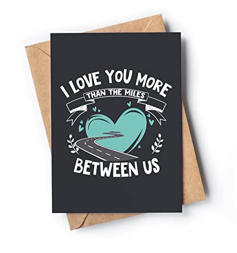 Long Distance Card for boyfriend, girlfriend, wife, husband. | Original card with envelope for long distance relationship or friendship | Unique present for someone who is going away