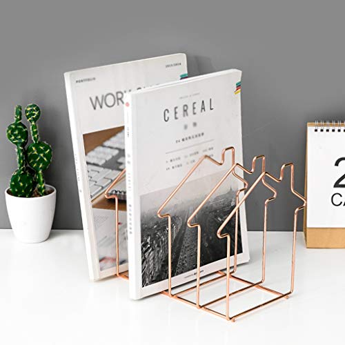 Book Shelf Magazine Rack Newspaper Rack Bookend Storage Rack Metal Wire Letter Rack Display Stand Support Rack Desk Office 26X17.3X18.5CM MUMUJIN (Color : A)