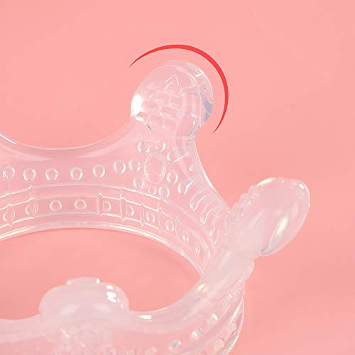 haakaa Silicone Baby Teether for 3m+ Baby Teething Toy Crown Shape, Clear Color