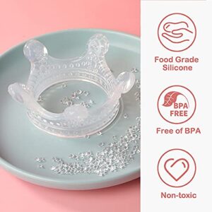 haakaa Silicone Baby Teether for 3m+ Baby Teething Toy Crown Shape, Clear Color