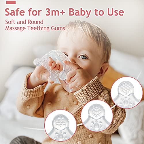 haakaa Silicone Baby Teether for 3m+ Baby Teething Toy Crown Shape, Clear Color