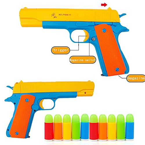 Toy Gun Colt 1911 Pistol with Magazine and Bullets, 1: 1 Size Blaster Gun Toy for Boy Gift , Training or Play