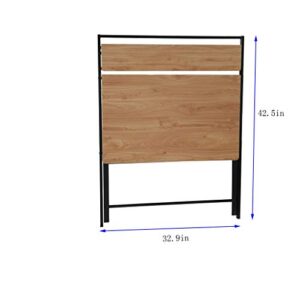 OKBOP Computer Desk with Shelves, Folding Simple Wooden Laptop Tables for Home, Modern Economic Small Student Writing Desk with Storage Shelf Under Desk (Wood)