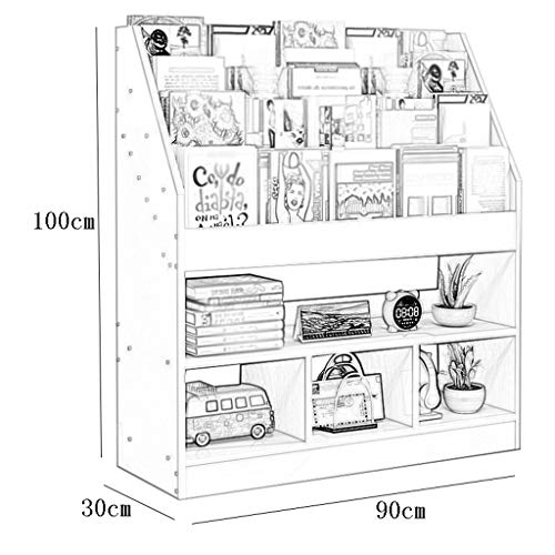 Book Shelf Magazine Rack Newspaper Holder Multilayer Storage Rack Freestanding Display Rack Materials Robust Home 90X30X100CM MUMUJIN (Color : B)