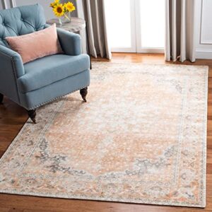 safavieh restoration vintage collection 8' x 10' rust/orange rvt710p handmade boho chic distressed viscose area rug