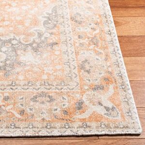 Safavieh Restoration Vintage Collection 8' x 10' Rust/Orange RVT710P Handmade Boho Chic Distressed Viscose Area Rug