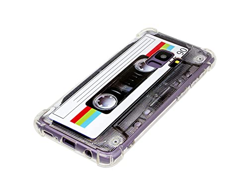 FAteamll Case for Galaxy S9,with Reinforced Corners TPU Soft Bumper Retro Cassette Tape Case Compatible with Samsung Galaxy S9