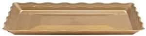 kingzak plastic rectangular wave serving tray - 18” x 12” | gold | pack of 1 (model: 62961)