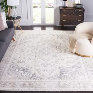 safavieh restoration vintage collection 8' x 10' grey/ivory rvt707f handmade distressed wool & viscose area rug