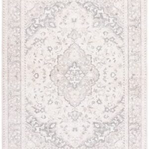 Safavieh Restoration Vintage Collection 8' x 10' Grey/Ivory RVT707F Handmade Distressed Wool & Viscose Area Rug