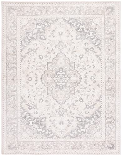 Safavieh Restoration Vintage Collection 8' x 10' Grey/Ivory RVT707F Handmade Distressed Wool & Viscose Area Rug