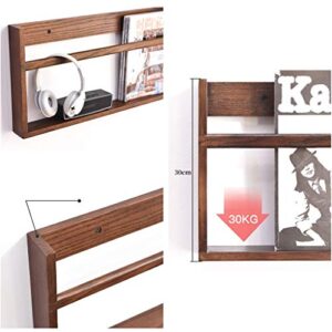 Wood Magazine Rack Wall Hanging Newspaper Holder Book Shelf Storage Rack Display Rack Bedroom Living Room 90X7X30CM MUMUJIN (Color : B)