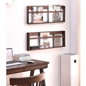 Wood Magazine Rack Wall Hanging Newspaper Holder Book Shelf Storage Rack Display Rack Bedroom Living Room 90X7X30CM MUMUJIN (Color : B)