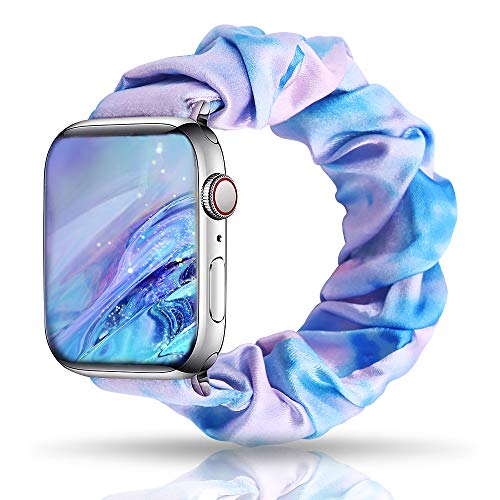 New Adjustable Tie dye Band Compatible with Apple Watch SE Series 7/6/5/4 40mm, Scrunchie Bands for Apple Watch SE, Soft Elastic Scrunchy Wristbands Replacement for iWatch 38mm Series 3/2/1