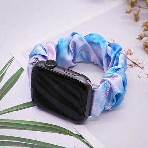 New Adjustable Tie dye Band Compatible with Apple Watch SE Series 7/6/5/4 40mm, Scrunchie Bands for Apple Watch SE, Soft Elastic Scrunchy Wristbands Replacement for iWatch 38mm Series 3/2/1