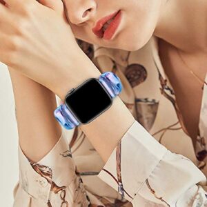 New Adjustable Tie dye Band Compatible with Apple Watch SE Series 7/6/5/4 40mm, Scrunchie Bands for Apple Watch SE, Soft Elastic Scrunchy Wristbands Replacement for iWatch 38mm Series 3/2/1