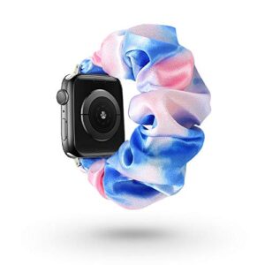 New Adjustable Tie dye Band Compatible with Apple Watch SE Series 7/6/5/4 40mm, Scrunchie Bands for Apple Watch SE, Soft Elastic Scrunchy Wristbands Replacement for iWatch 38mm Series 3/2/1