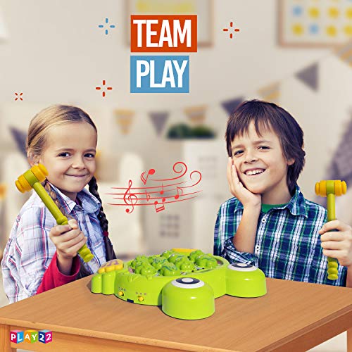 Play22 Whack A Frog Game - Interactive Whack A Frog Game for Toddler, Learning, Active, Early Developmental Toy, Fun Gift Boys and Girls, 2 Hammers Included - Original