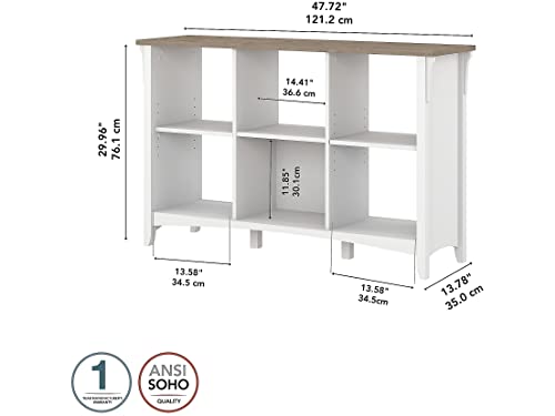 Bush Furniture Salinas 6 Cube Organizer, Pure White and Shiplap Gray