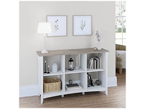 Bush Furniture Salinas 6 Cube Organizer, Pure White and Shiplap Gray