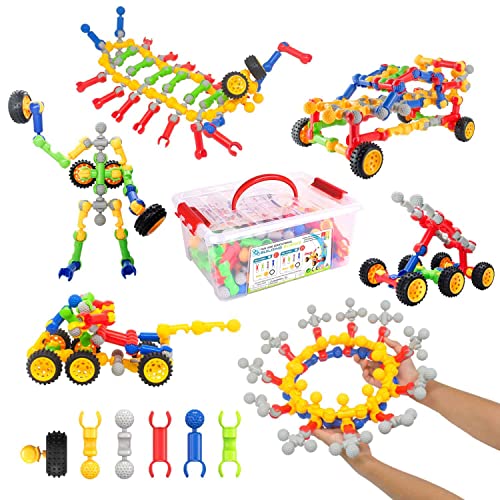 SHUNLAM Building Blocks for Kids, 170 Pcs STEM Toys for Boys and Girls, Safe and Creative Toy for Age 3+, Educational Activities