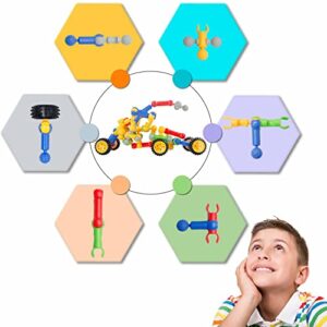 SHUNLAM Building Blocks for Kids, 170 Pcs STEM Toys for Boys and Girls, Safe and Creative Toy for Age 3+, Educational Activities