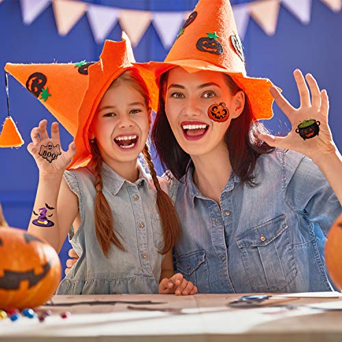 144 Pieces Halloween Temporary Kid Adult Halloween Themed Waterproof Temporary Stickers Party Decoration Supplies for Halloween Party Favor, Treats, Decor, Goodie Bag, 9 Styles