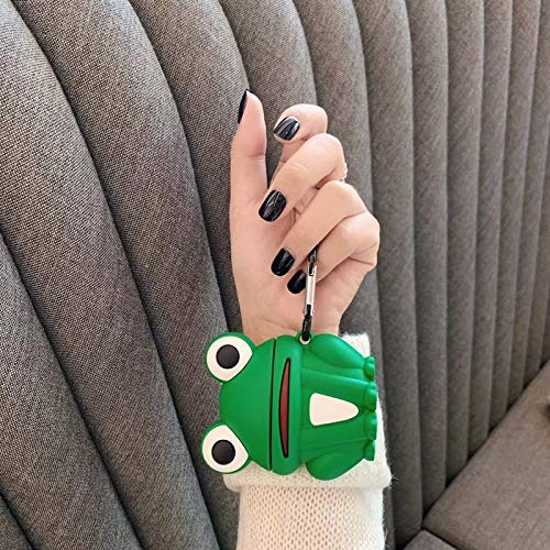 LKDEPO Silicone 3D Cartoon Airpods Case Keychain with Cute Cartoon Skin Design, Soft Silicone Protective Airpods Cover Compatible for Airpods 1/2 (Stylish Designer Designed for Boys and Girls) - Frog