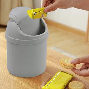 DynkoNA 2 L Mini Desktop Waste Bin, Countertop Garbage Can with Lid (Grey)