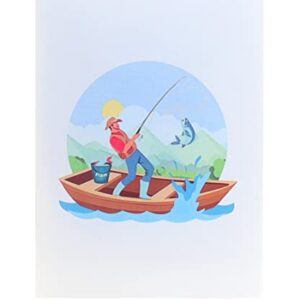 iGifts And Cards Awesome Fishing Pop Up Greeting Card - Friendship, Retirement, Happy Birthday, Father’s Day, Dad, Husband, Adventure, Get Well, Boss, Mountain Fishing Card, Card for Fisherman