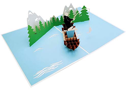 iGifts And Cards Awesome Fishing Pop Up Greeting Card - Friendship, Retirement, Happy Birthday, Father’s Day, Dad, Husband, Adventure, Get Well, Boss, Mountain Fishing Card, Card for Fisherman