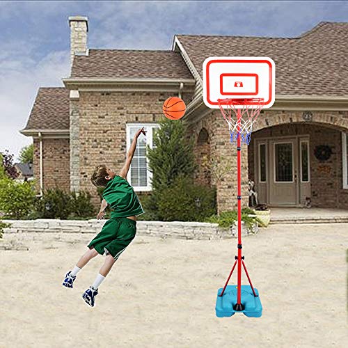 E EAKSON Kids Basketball Hoop Stand Adjustable Height 2.9 ft -6.2 ft Indoor Basketball Hoop Outdoor Toys Outside Backyard Games Mini Hoop Basketball Goal Gifts for Boys Girls Toddler Age 3 4 5 6 7 8