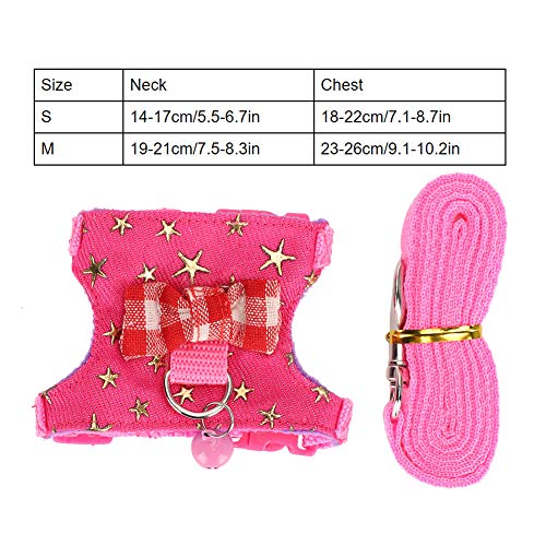 Hamster Harness, Adjustable Walking Vest Set Leash Walking Harness Vest Leash Set for Syrian Hamster Squirrels Gerbils Golden Bears Ferret(S) Leashes