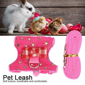 Hamster Harness, Adjustable Walking Vest Set Leash Walking Harness Vest Leash Set for Syrian Hamster Squirrels Gerbils Golden Bears Ferret(S) Leashes