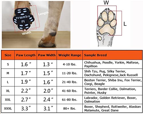 Aqumax Dog Anti Slip Paw Grips Traction Pads,Paw Protection with Stronger Adhesive, Non-Toxic,Multi-Use on Hardwood Floor or Injuries,12 sets-48 Pads XL Black