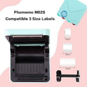 Phomemo M02S Pocket Thermal Printer- Bluetooth Photo Printer with 3 Rolls Colorful Sticker Paper, Compatible with iOS + Android for Plan Journal, Study Notes, Art Creation, Work, Gift