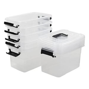 dynkona 6 packs 6 quart clear boxes, plastic small storage boxes with lids