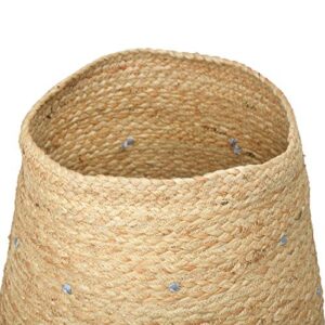 Creative Co-Op Hand-Woven Jute Embroidered Dots Baskets, Natural