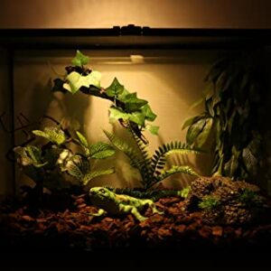 AQUA KT Reptile Terrarium Forest Tree with Plant Leaves for Amphibian Habitat Décor Lizard Snake Turtle Supplies