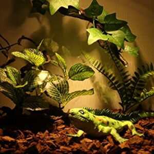 AQUA KT Reptile Terrarium Forest Tree with Plant Leaves for Amphibian Habitat Décor Lizard Snake Turtle Supplies